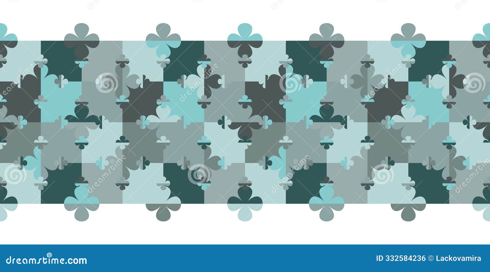 Seamless Vector Pattern of Small and Large Four Leaf Clover Symbols on ...