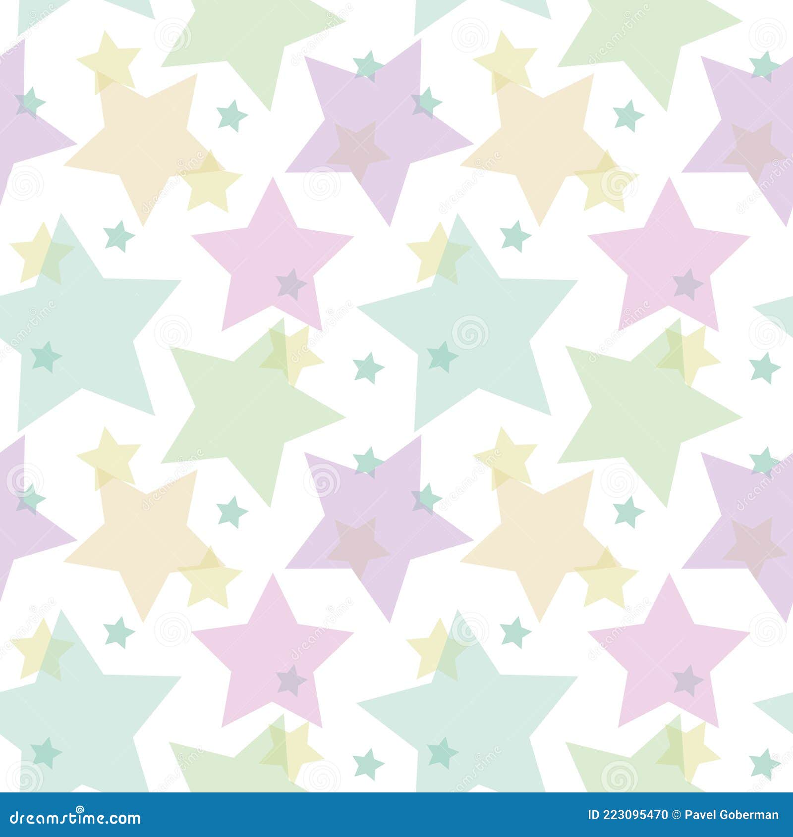 Seamless Vector Pattern with Stars, Pastel Colors Stock Vector ...