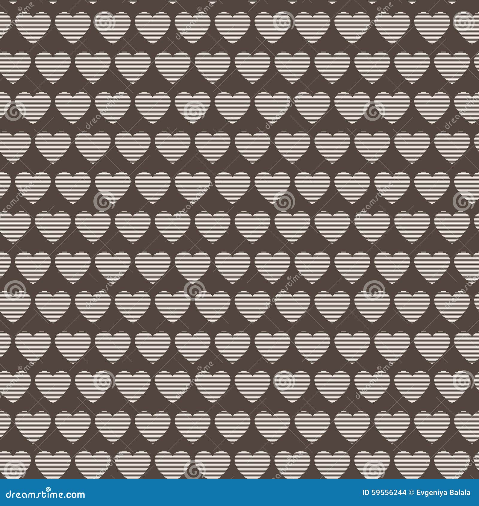 Seamless Vector Pattern of Striped Hearts Stock Vector - Illustration ...