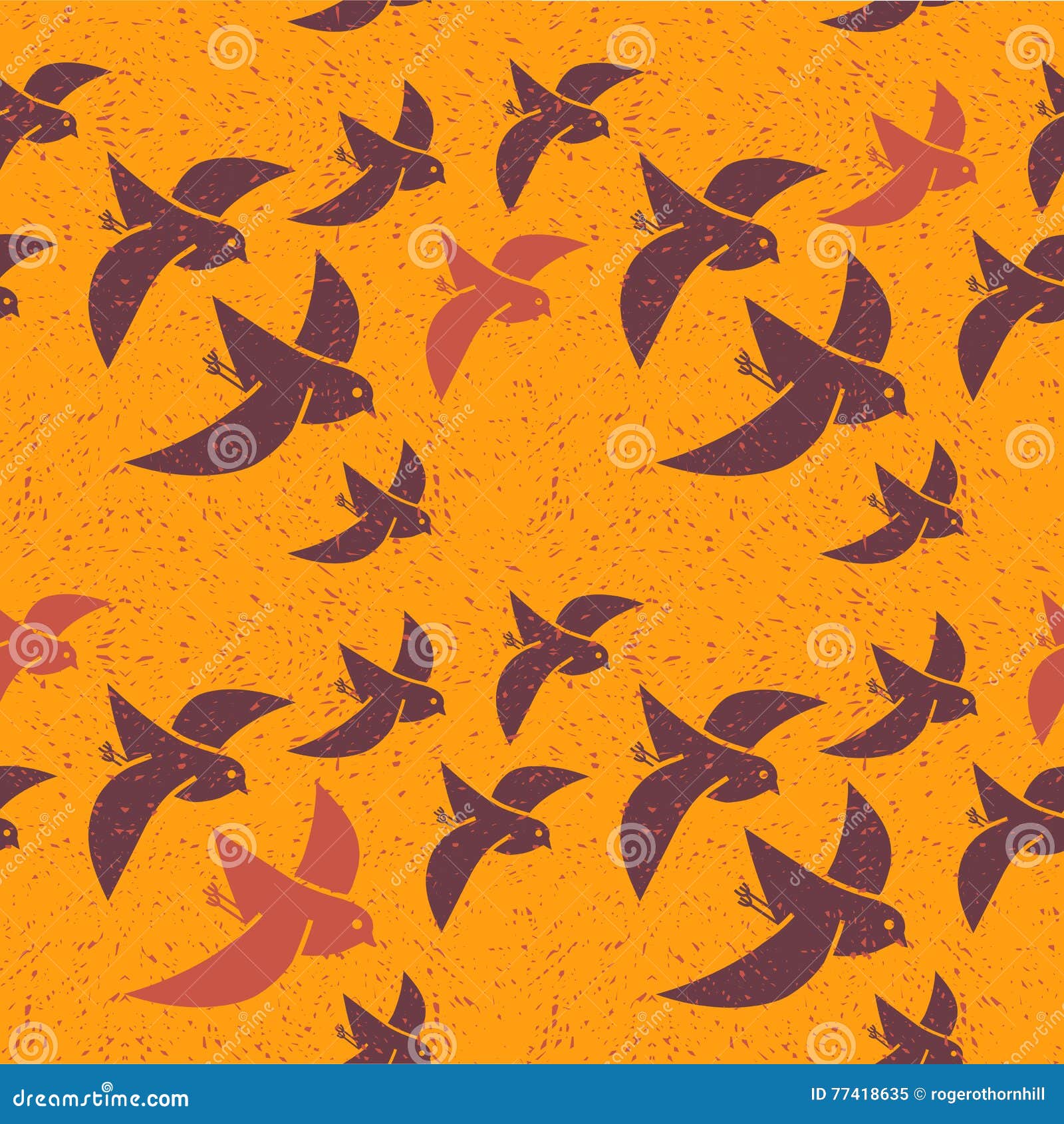 Seamless Vector Pattern of Stylized Birds Stock Vector - Illustration ...