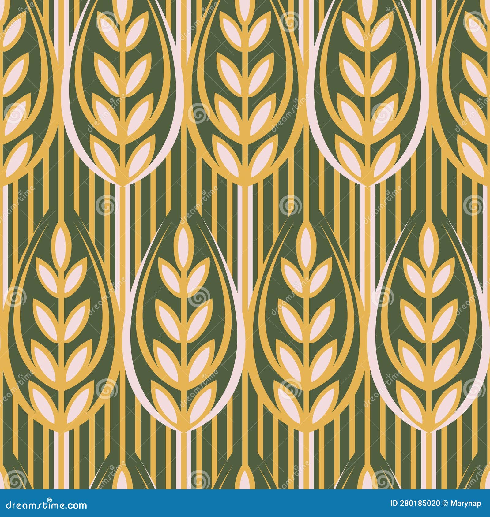 Seamless Vector Pattern with Stylized Wheat Field. Stock Vector ...