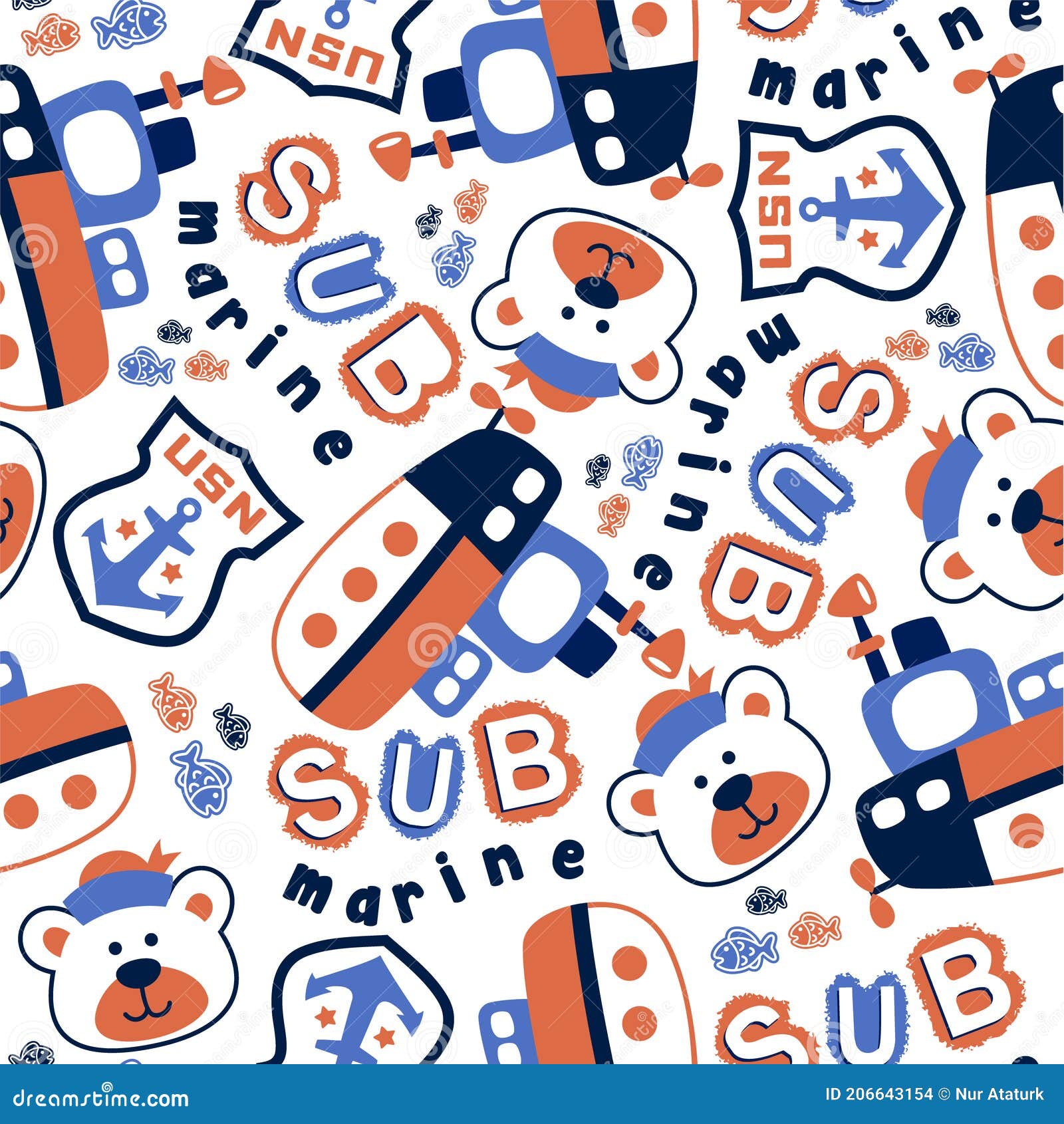 Submarine Theme Image 1 Cartoon Vector | CartoonDealer.com #52049945