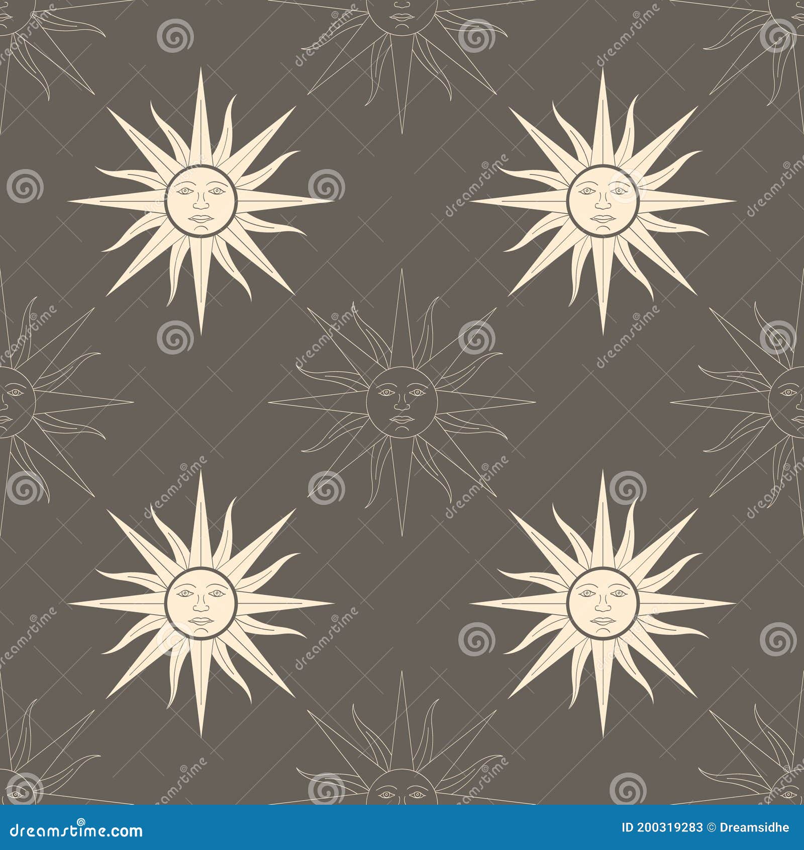 Seamless Vector Pattern with Sun of May Ancient Symbol of Incan Sun God ...