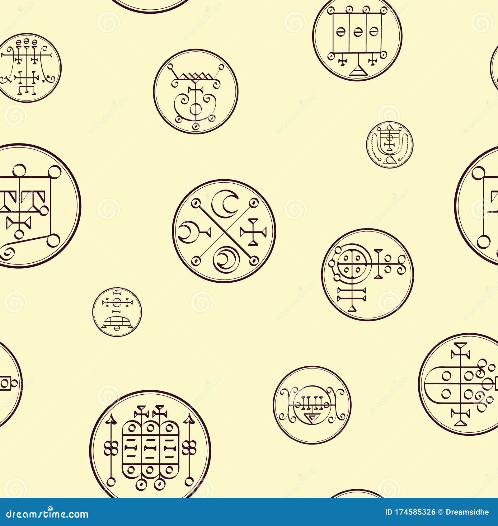 Seamless Vector Pattern with Symbols of Demons Stock Vector ...