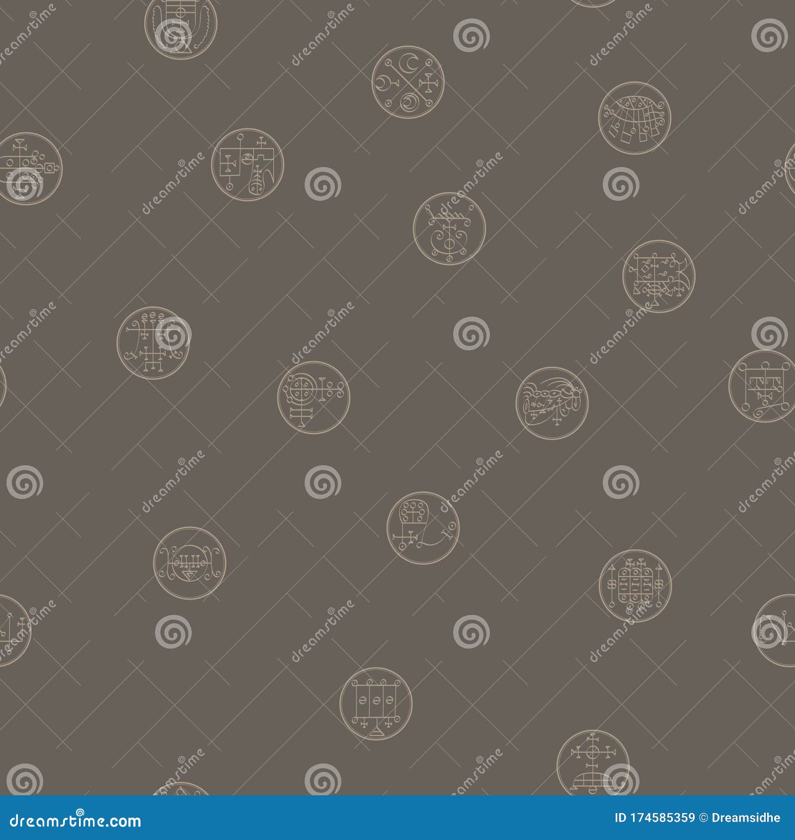 Seamless Vector Pattern with Symbols of Demons Stock Vector ...