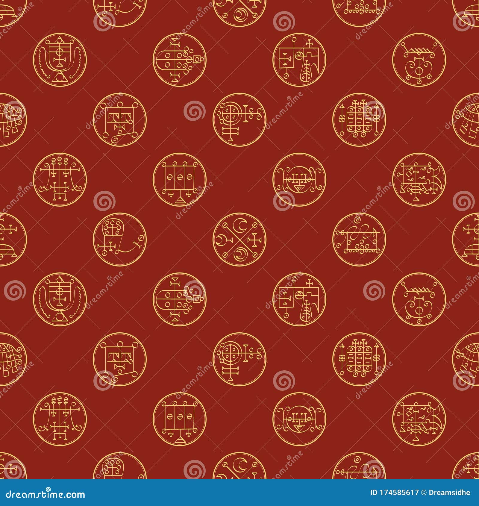 Seamless Vector Pattern with Symbols of Demons Stock Vector ...
