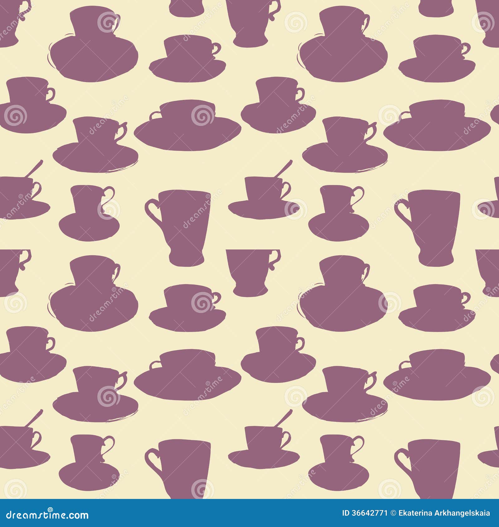 Seamless Vector Pattern with Teacups Stock Vector - Illustration of ...