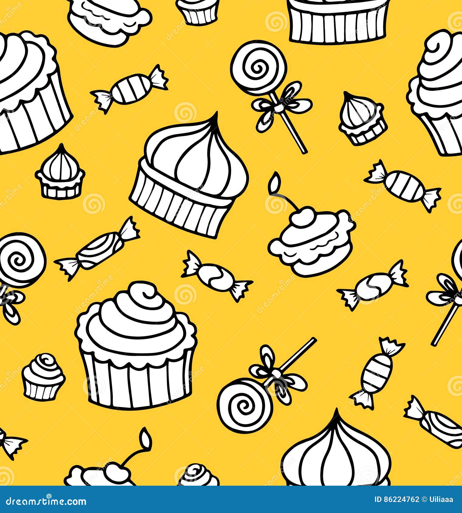 Seamless Vector Pattern or Texture with Sweets Stock Vector ...