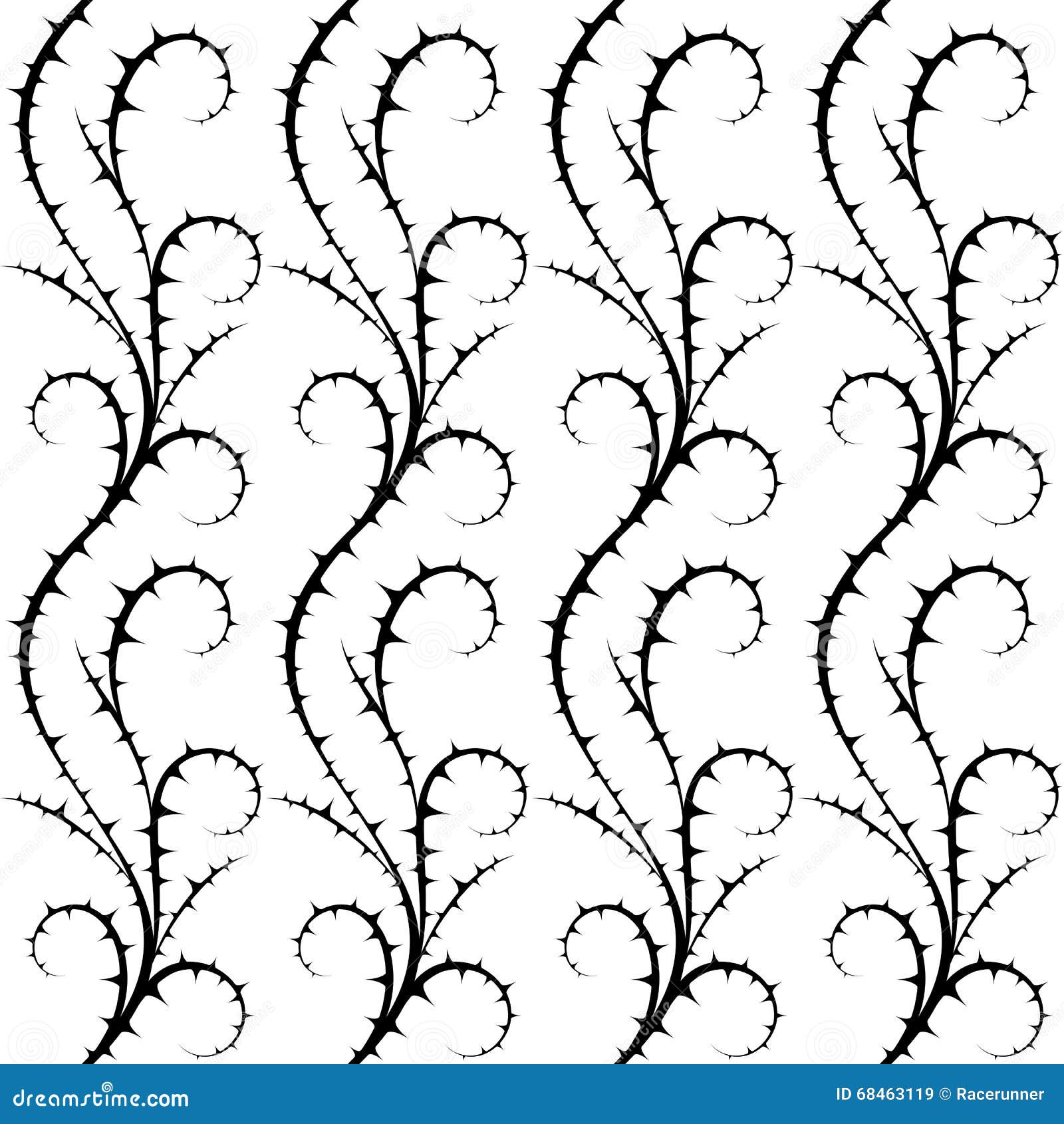Seamless Vector Pattern with Thorn Bush. Stock Vector - Illustration of ...