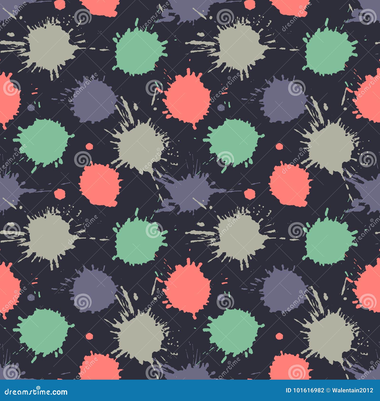 Seamless Vector Pattern, Tile with Inc Splash, Blots, Smudge and Brush ...
