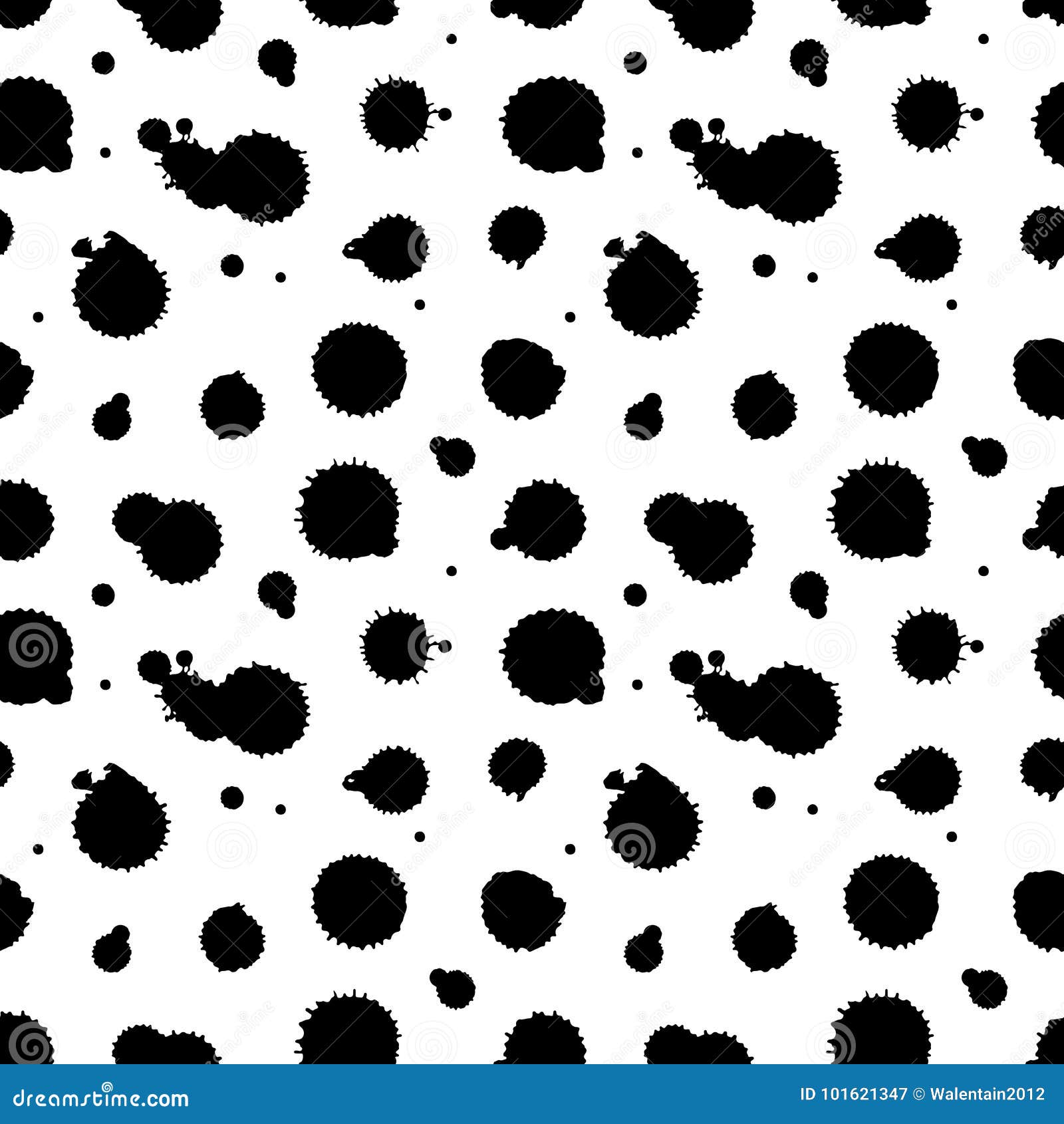 Seamless Vector Pattern, Tile with Inc Splash, Blots, Smudge and Brush ...