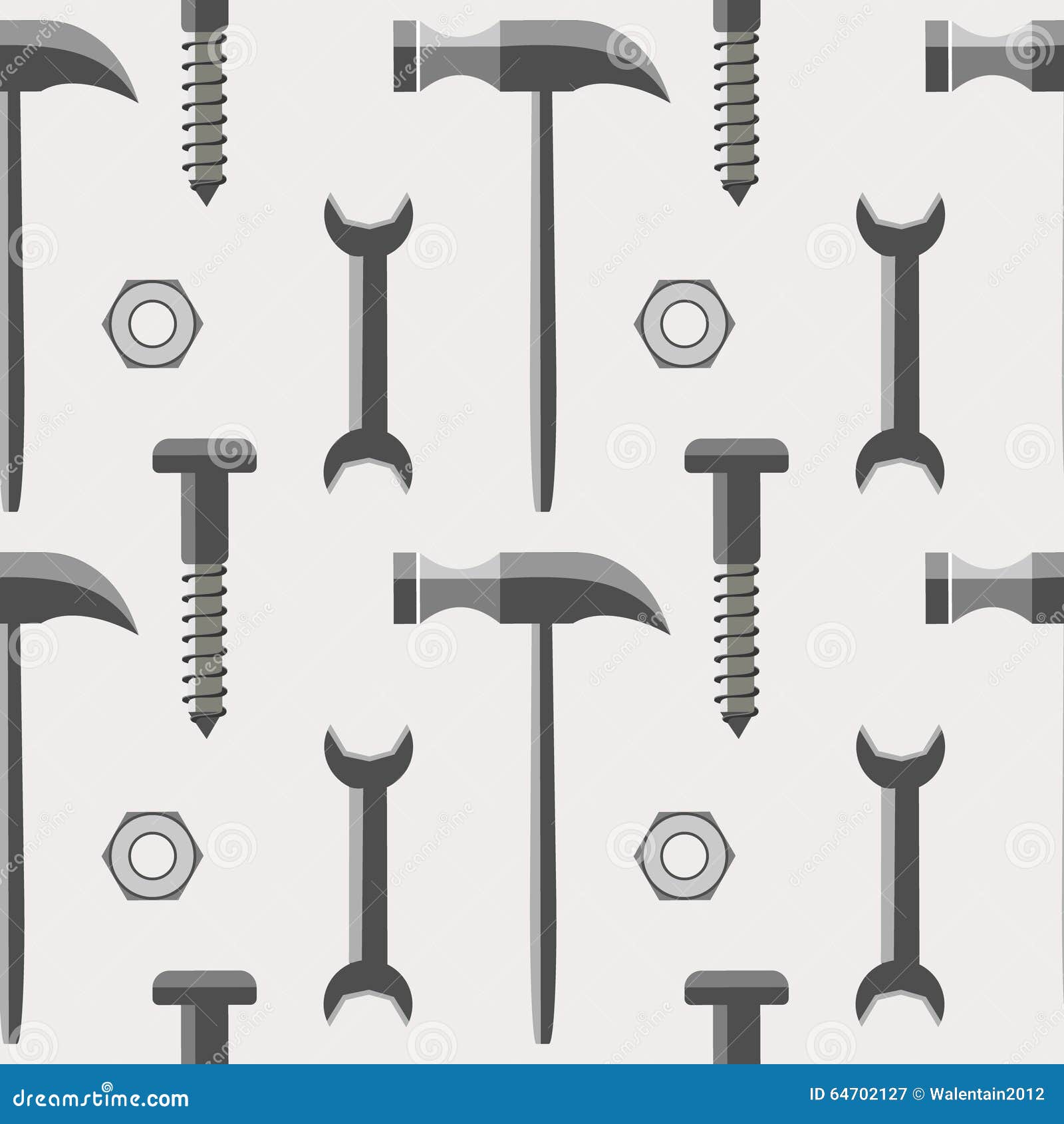Seamless Vector Pattern with Tools. Symmetrical Background with Hammers ...