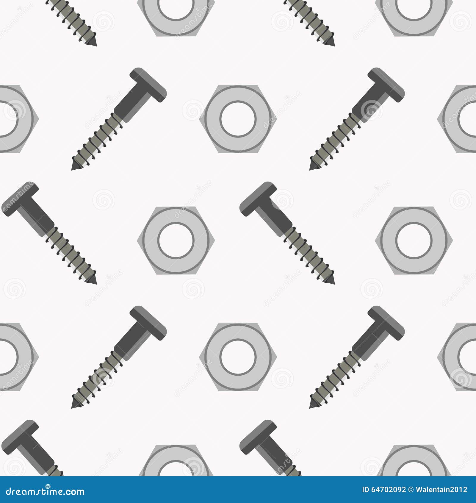 Seamless Vector Pattern with Tools. Symmetrical Background with Screws ...