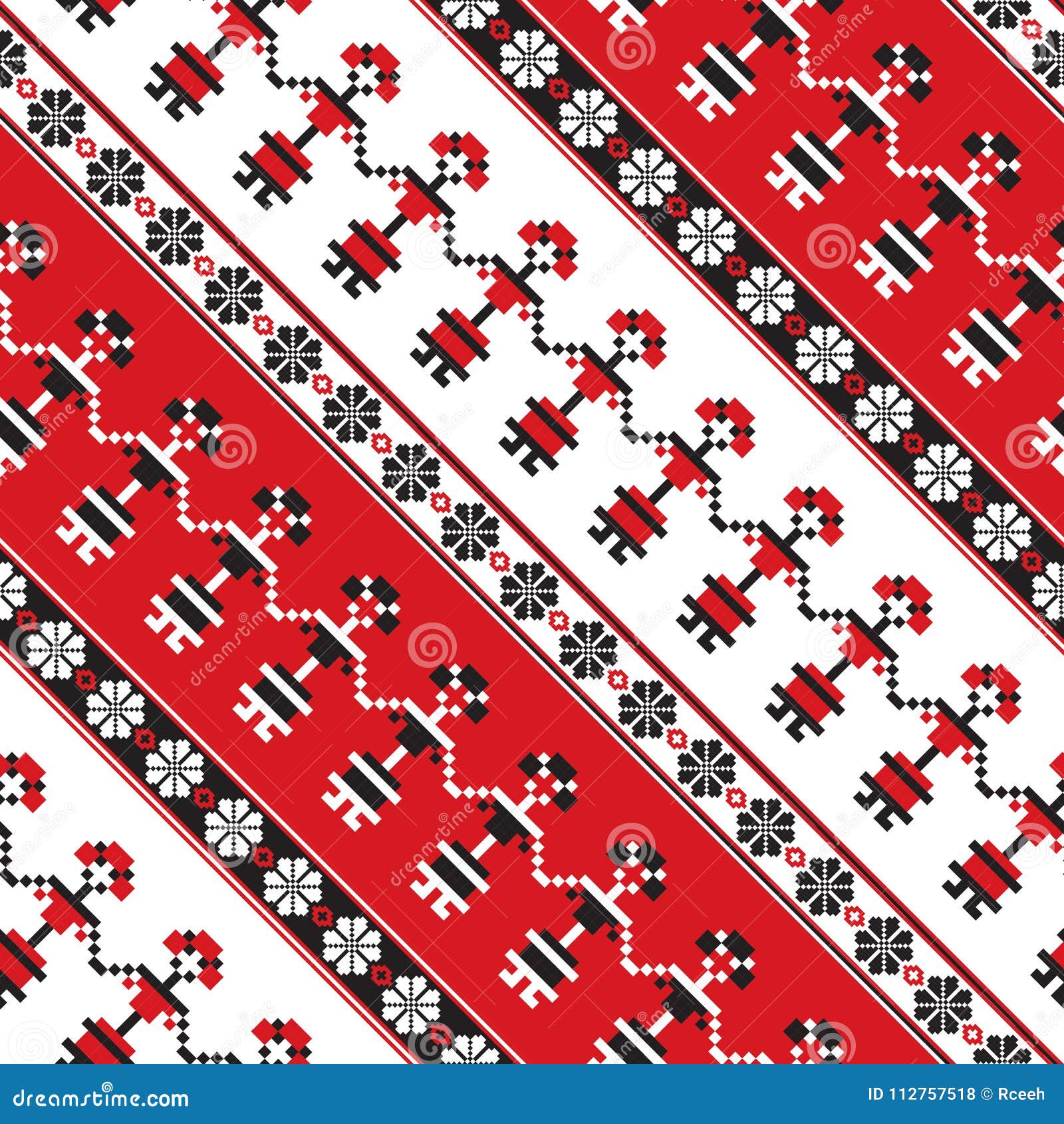 Seamless Traditional Romanian Pattern Stock Vector - Illustration of ...