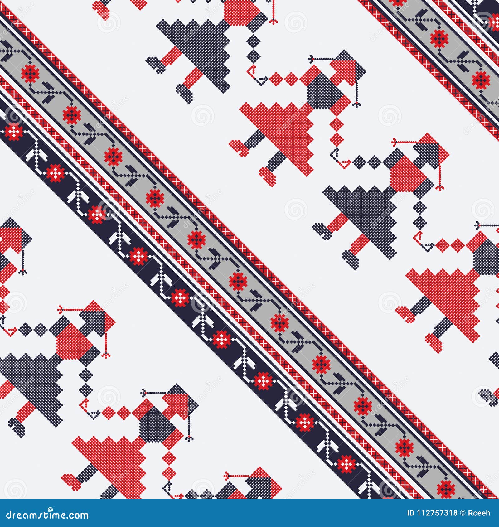 Seamless Traditional Romanian Pattern Stock Vector - Illustration of ...