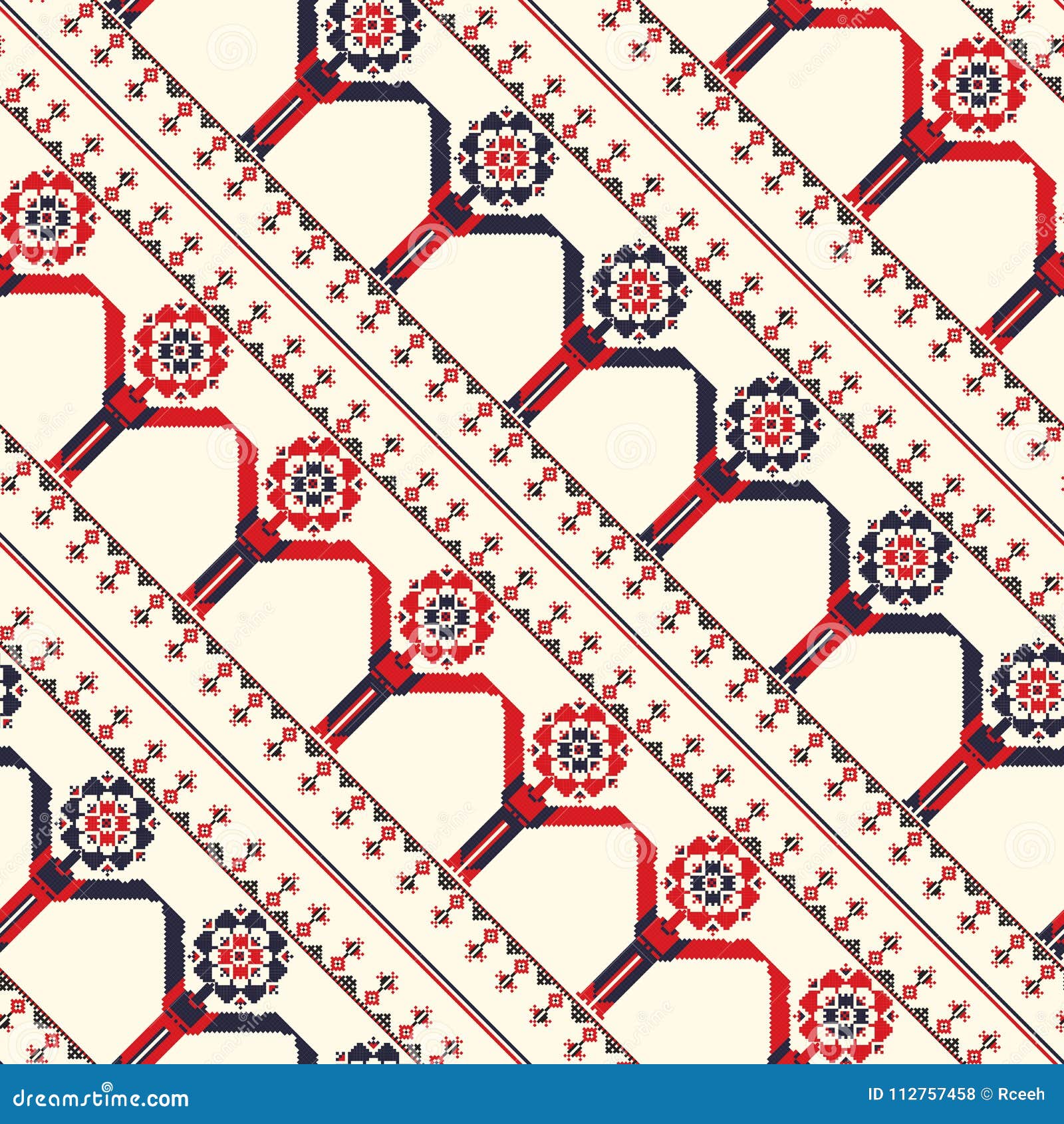 Seamless Traditional Romanian Pattern Stock Vector - Illustration of ...