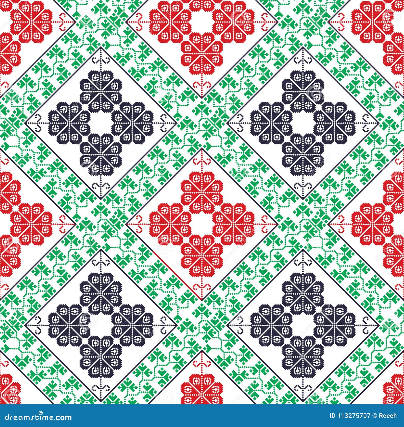 Seamless Traditional Romanian Pattern Stock Vector - Illustration of ...