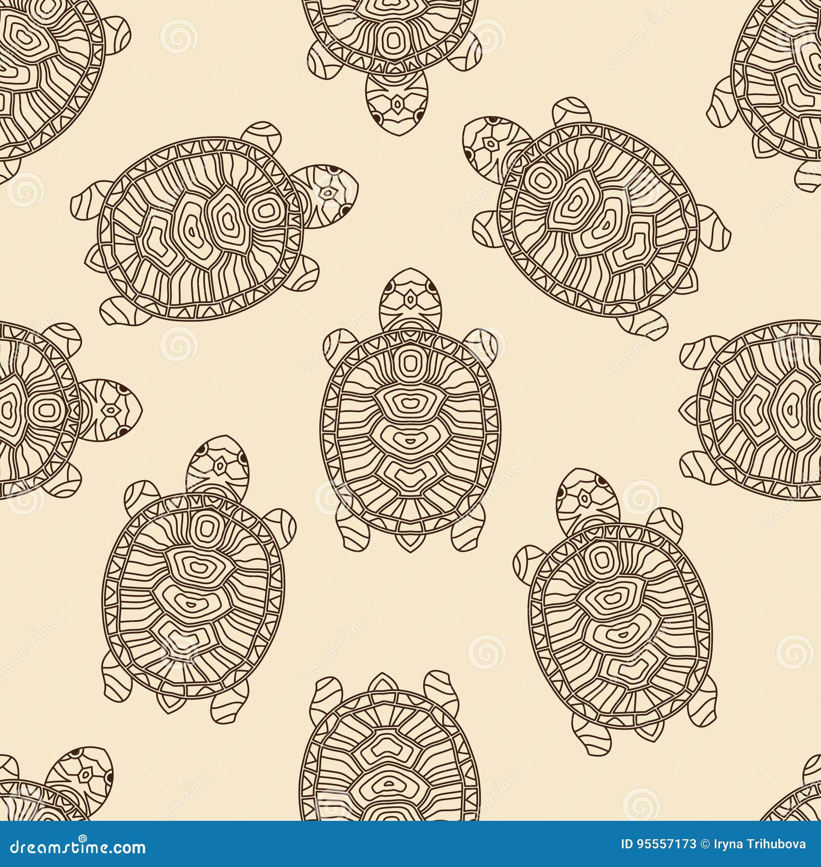 Seamless Vector Pattern with Turtles. Stock Vector - Illustration of ...
