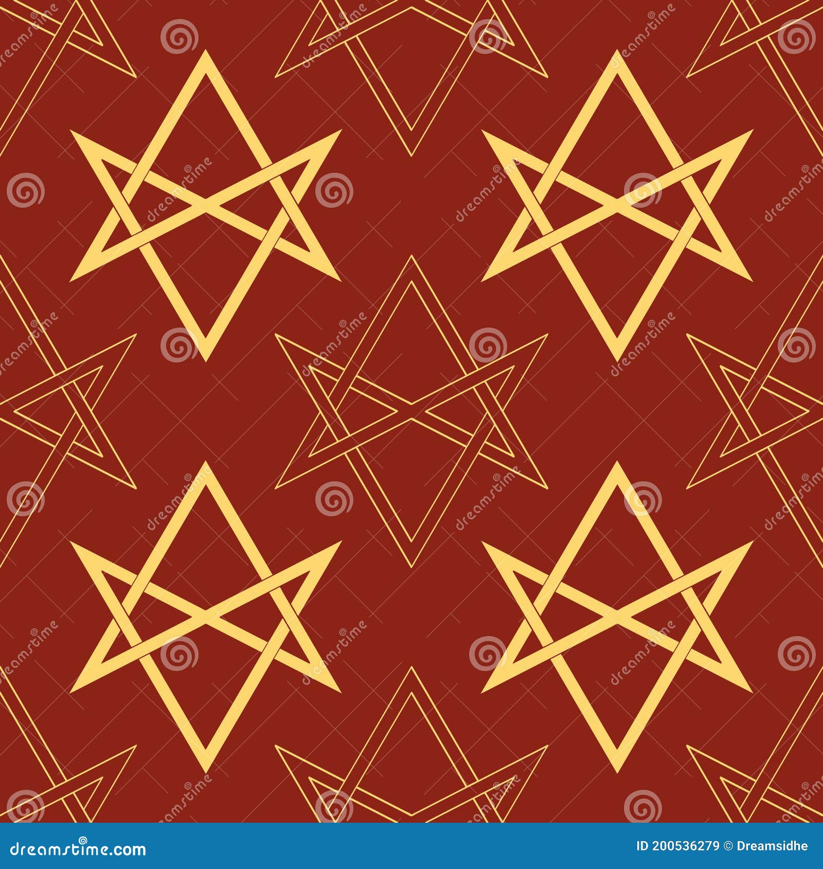 Seamless Vector Pattern with Unicursal Hexagram Stock Vector ...
