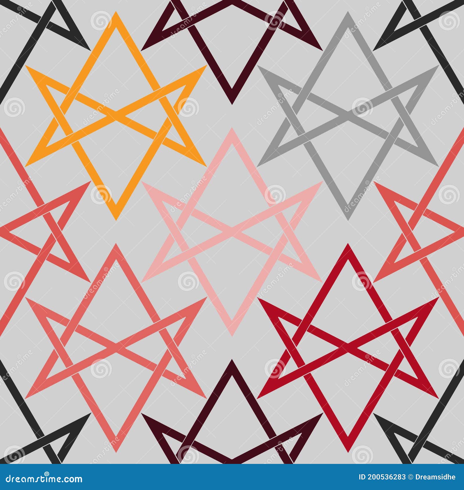 Seamless Vector Pattern with Unicursal Hexagram Stock Vector ...