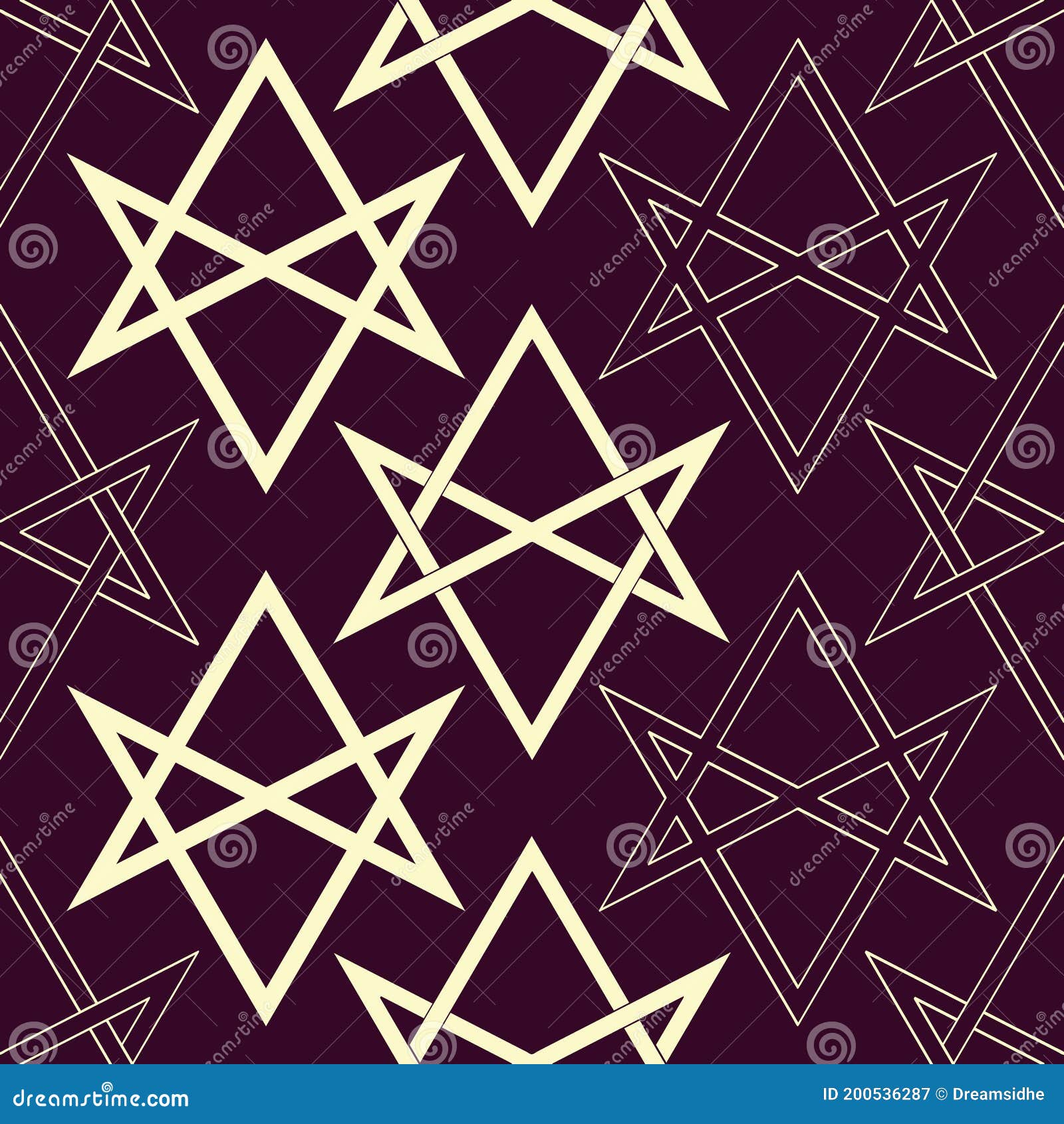 Thelema Unicursal Hexagram Sign Icon In Badge Style. One Of Religion ...