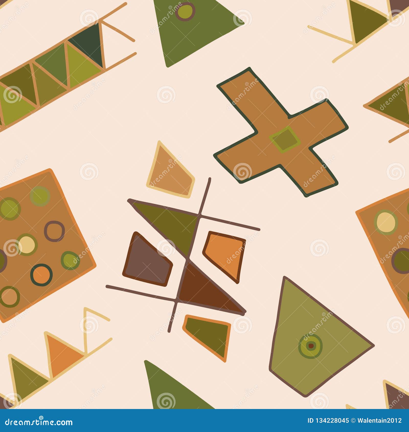 Seamless Vector Pattern, Vintage Lined Asymmetric Geometric Background ...