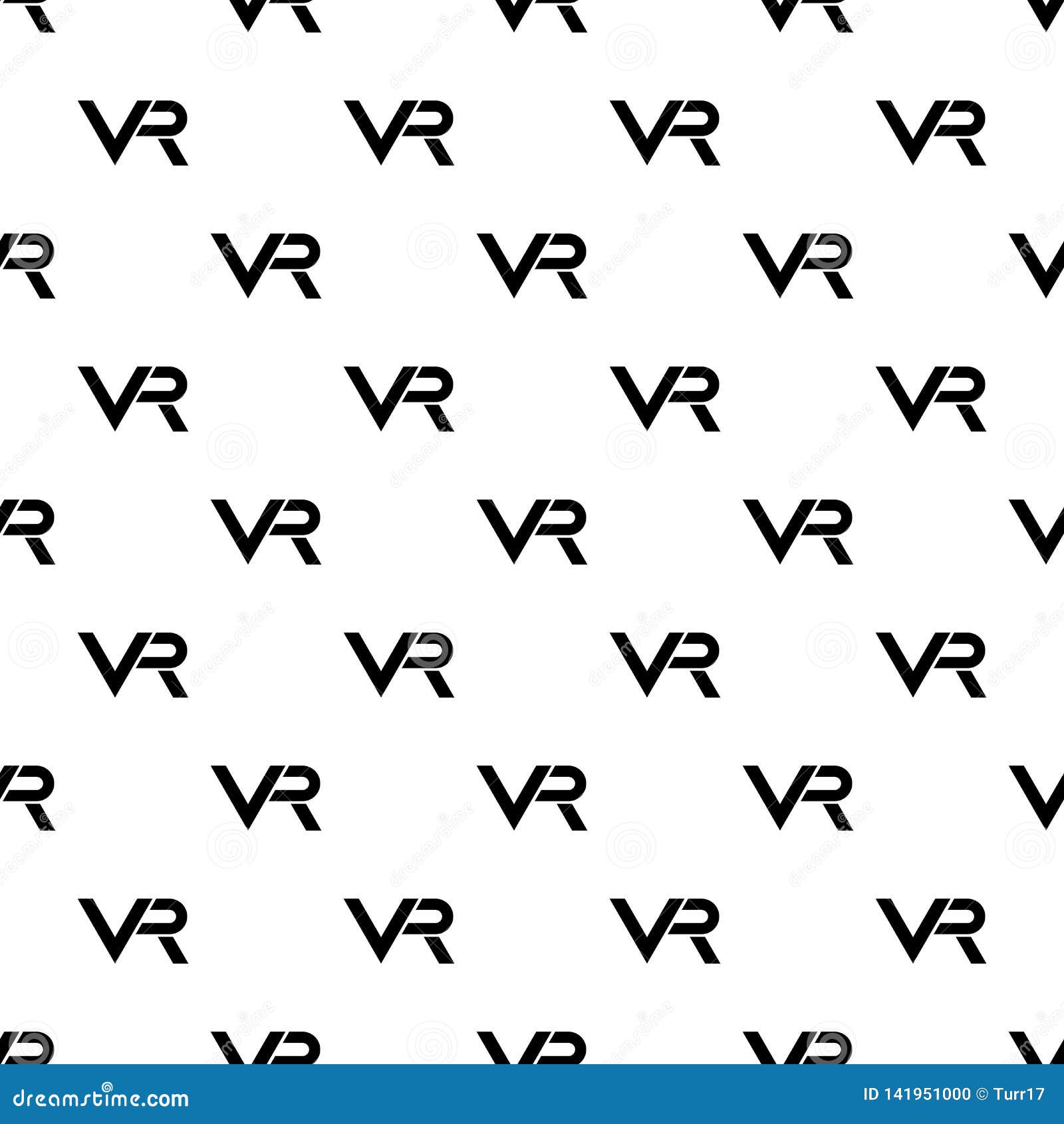 Seamless Vector Pattern with VR Logos Stock Vector - Illustration of ...