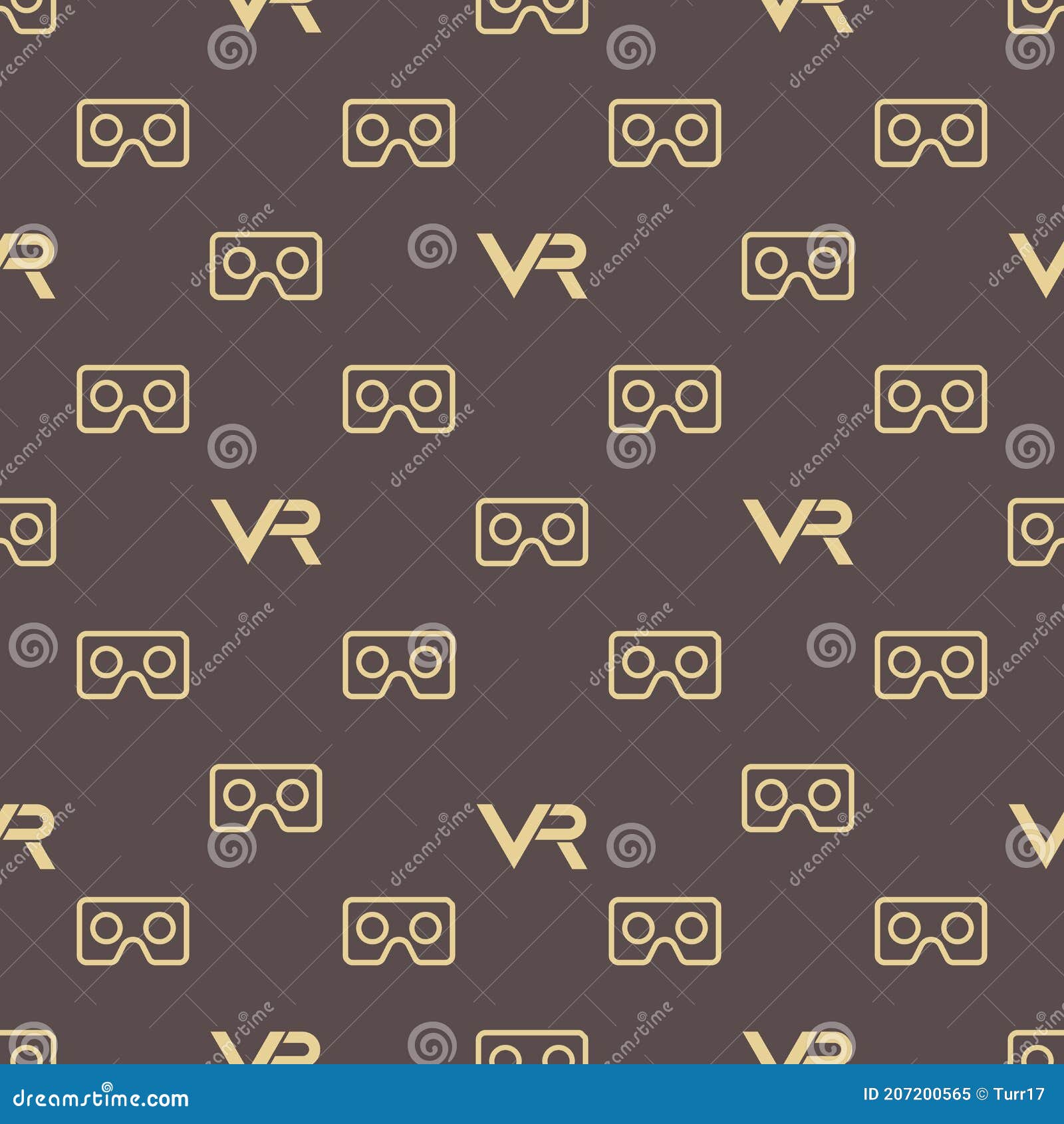 Seamless Vector Pattern. VR Logos Stock Illustration - Illustration of ...