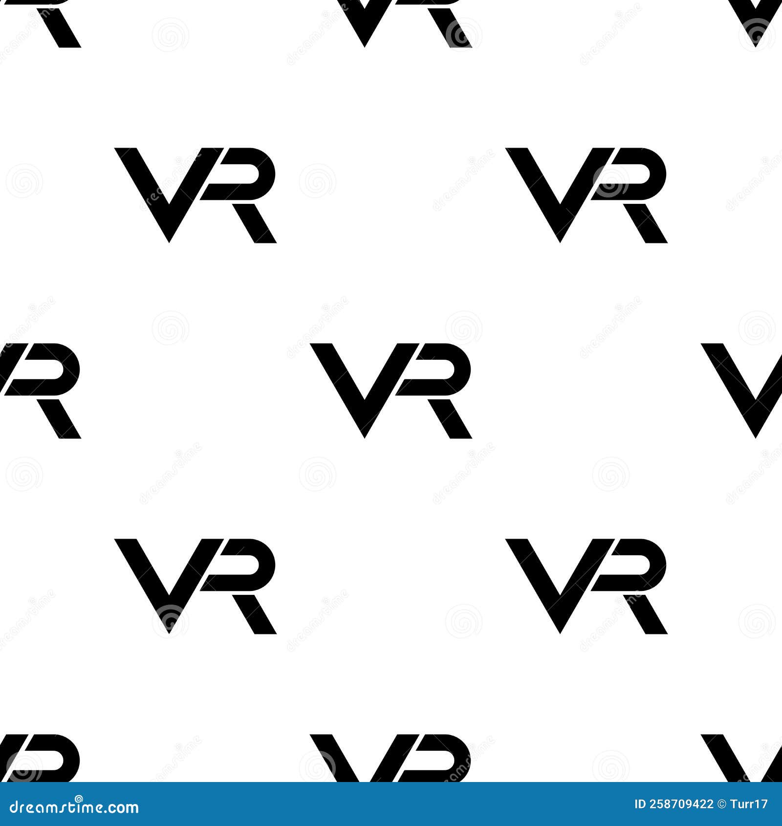 Seamless Vector Modern Pattern with VR Logos Stock Vector ...