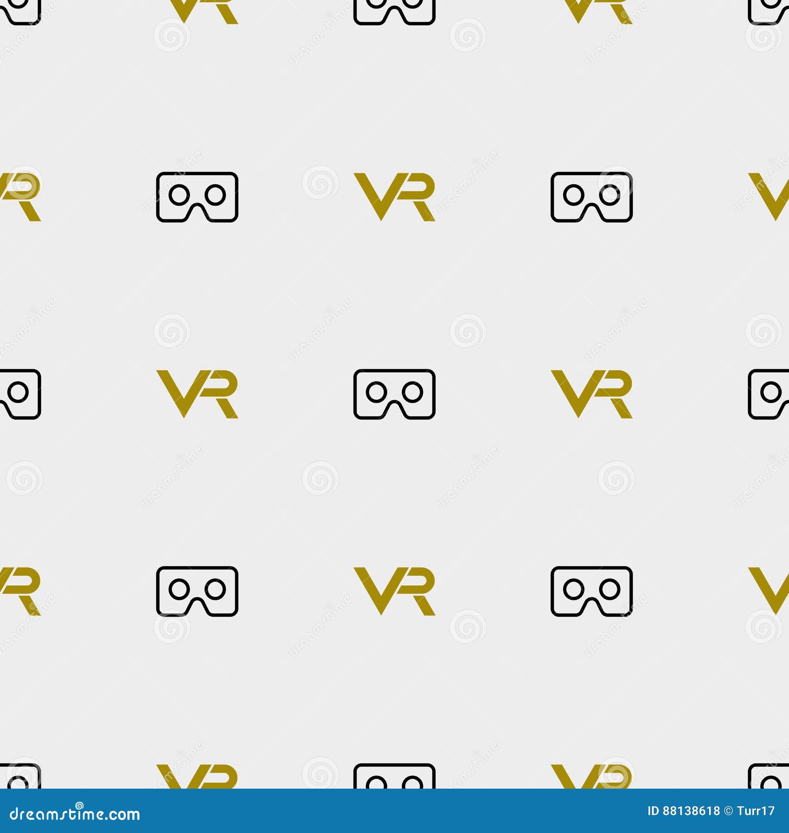 Seamless Vector Pattern with VR Logos Stock Vector - Illustration of ...