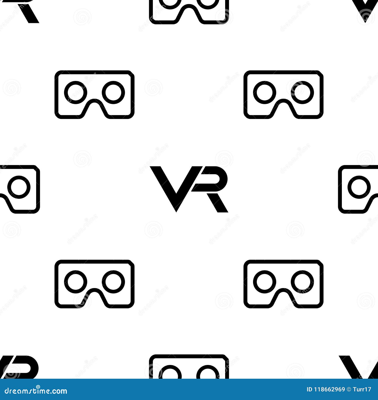 Seamless Vector Pattern with VR Logos Stock Vector - Illustration of ...