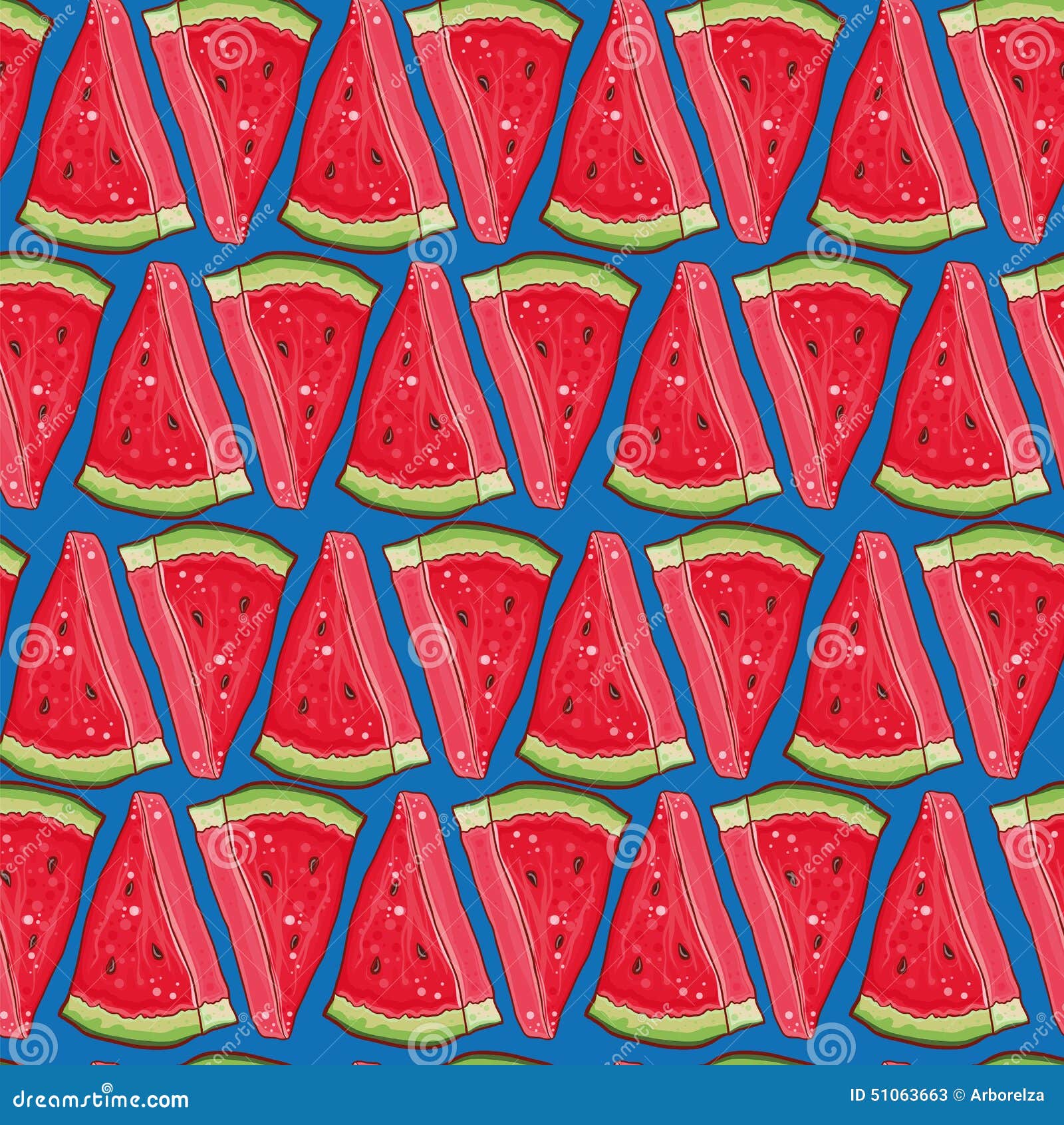 Seamless Vector Pattern with Watermelon Stock Vector - Illustration of ...