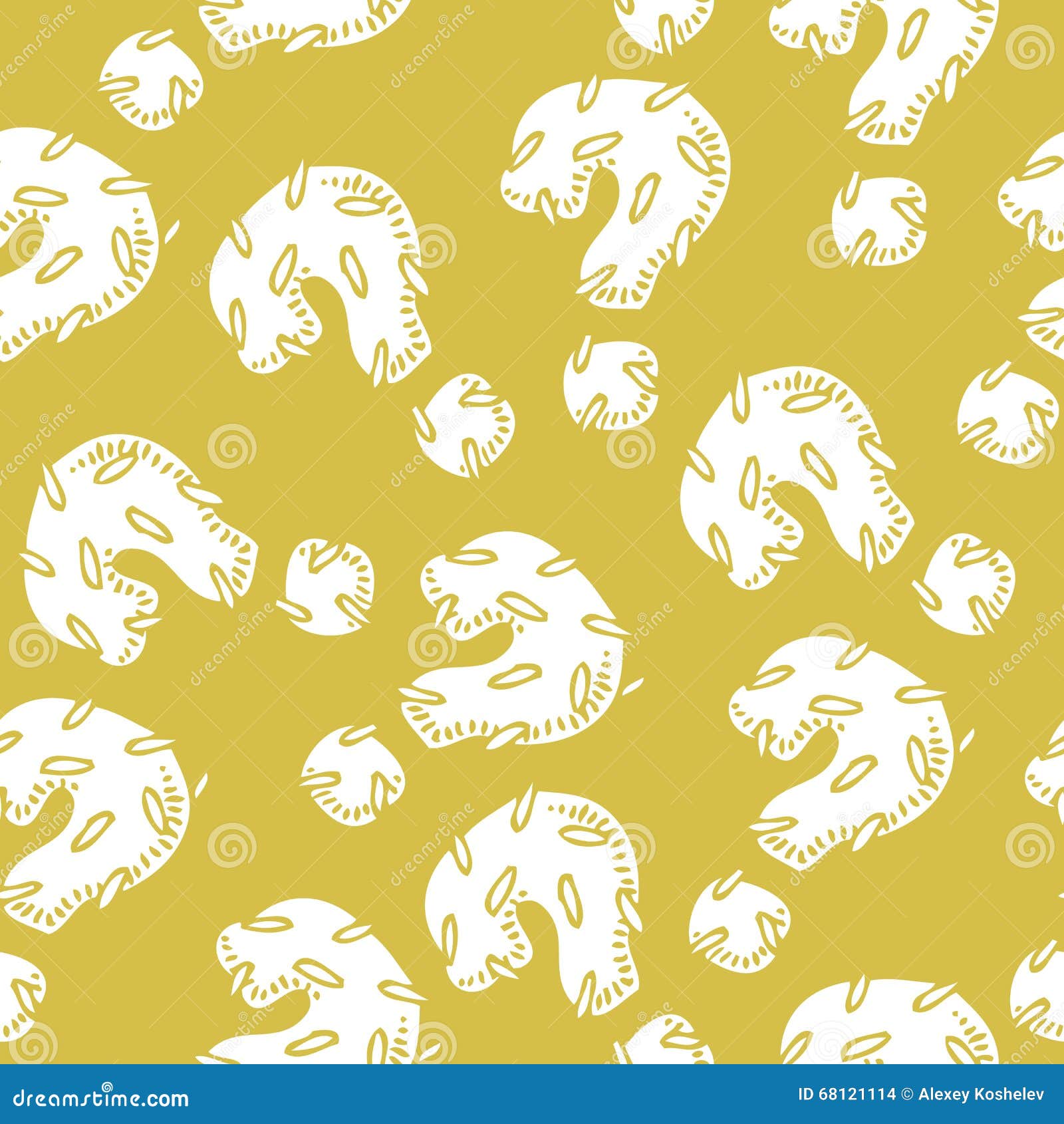 Seamless Vector Pattern with White Question Marks in Donut Style Stock ...