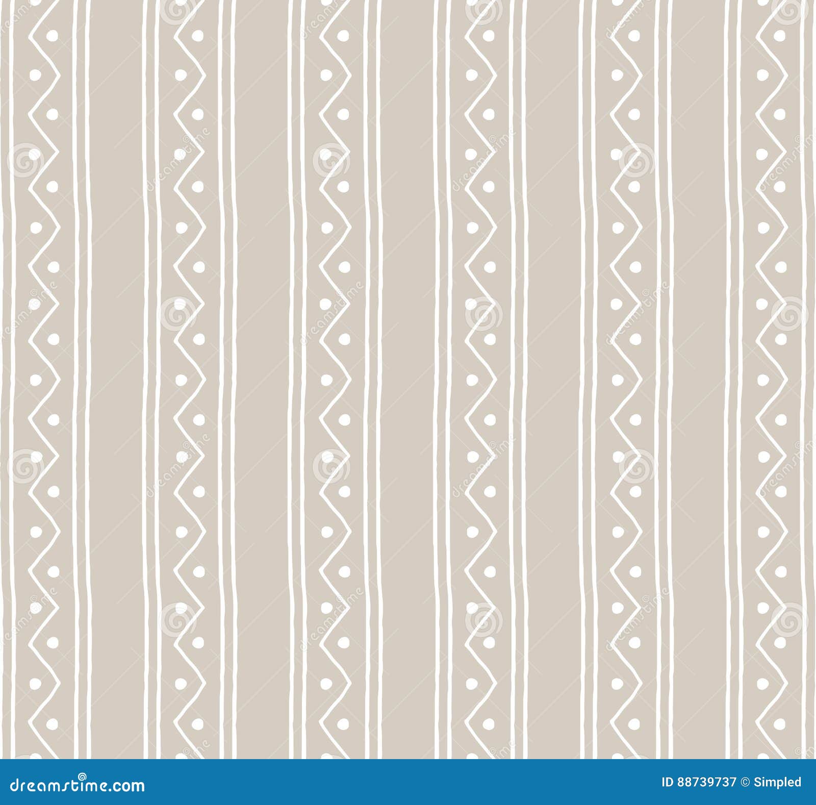 Seamless Vector Pattern. White Vertical Lines and Zigzags with Circles ...