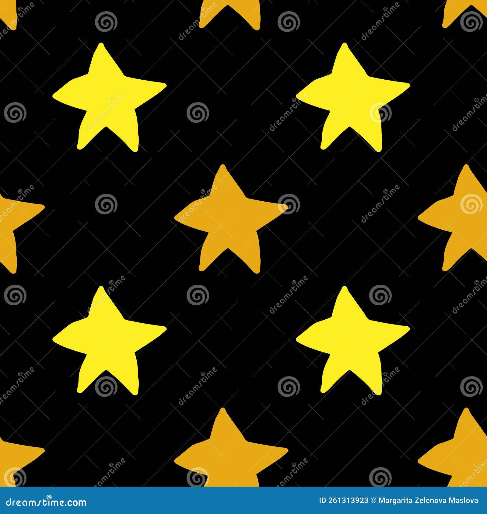 Seamless Vector Pattern of Yellow Stars on a Stock Vector ...