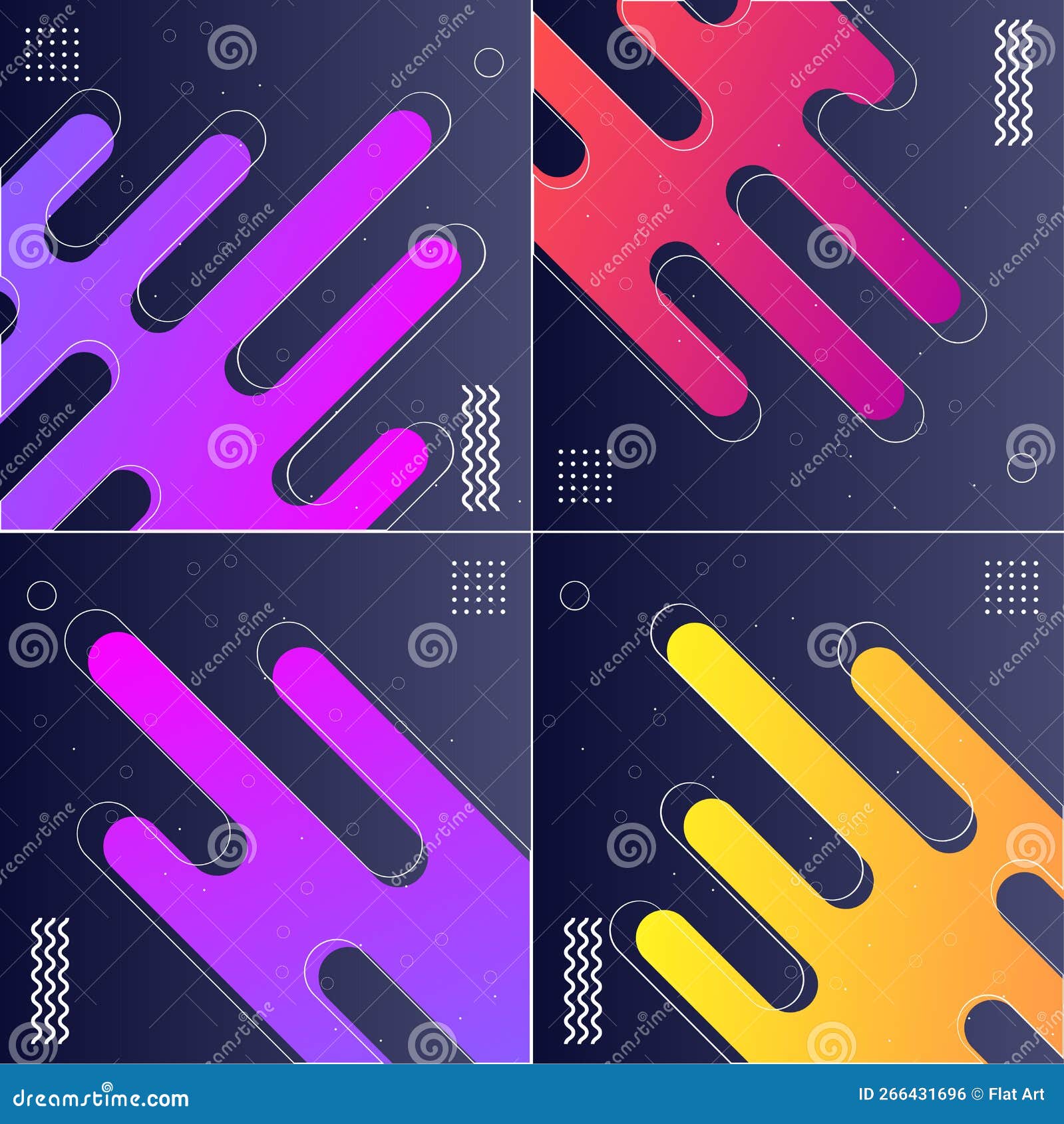 Seamless Vector Patterns with Diagonal Stripes Pack of 4 1950s-1960s ...