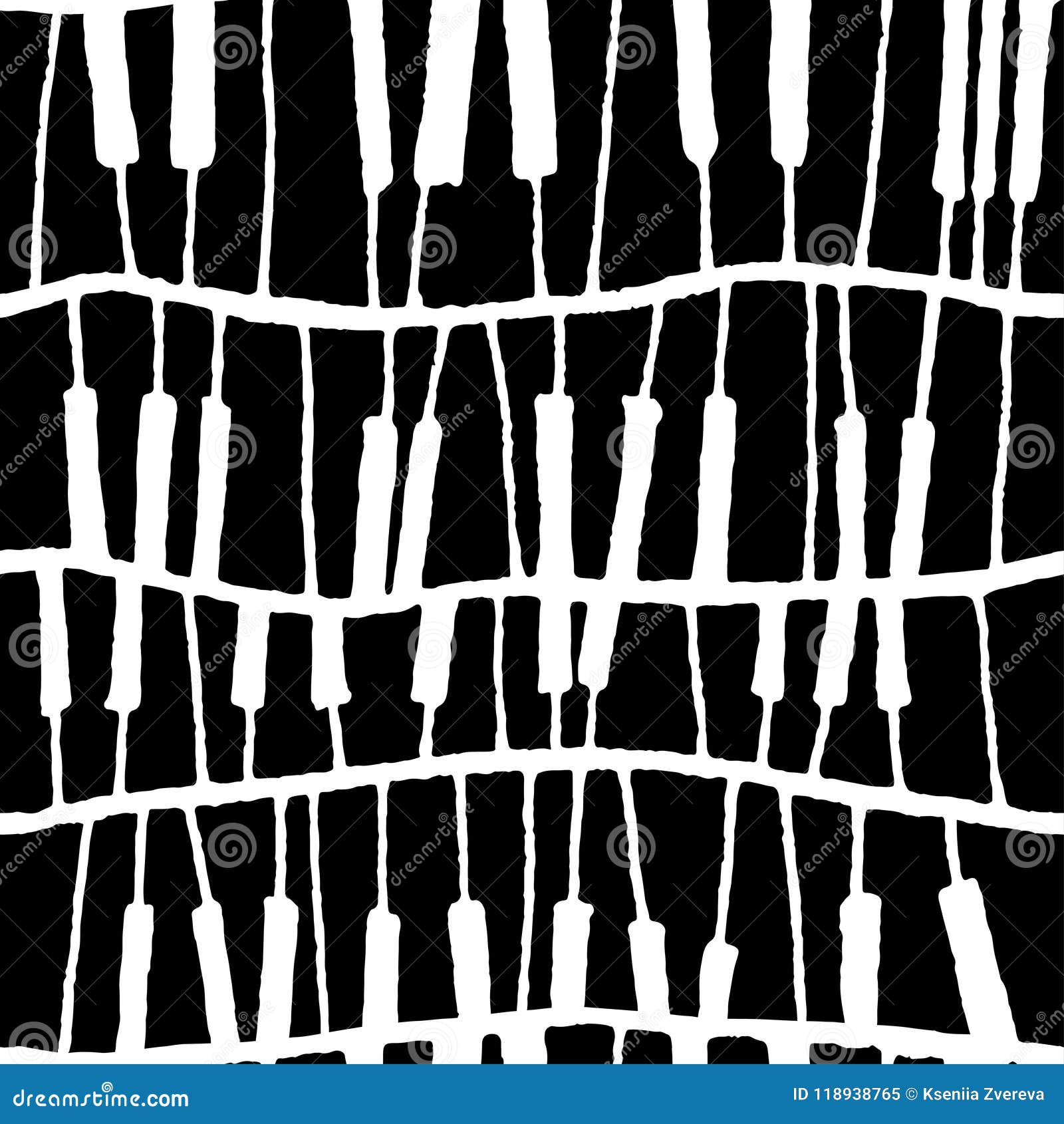 Seamless Vector Piano Pattern in Black and White Stock Vector ...
