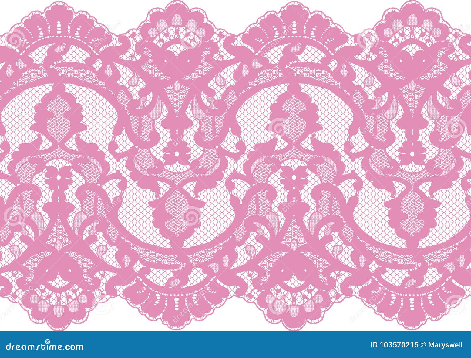 Seamless Vector Pink Lace stock vector. Illustration of lace - 103570215
