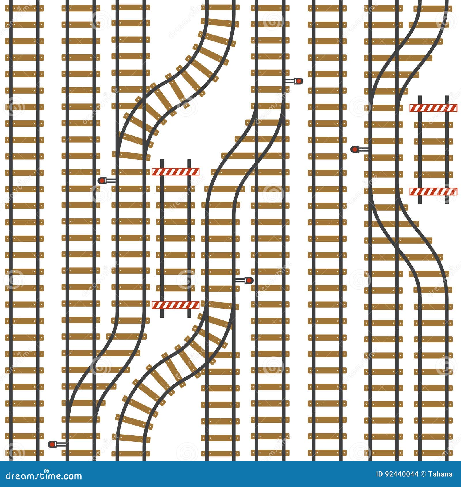 Seamless Vector Railroad Pattern. Top View Path Background. Urban Map ...