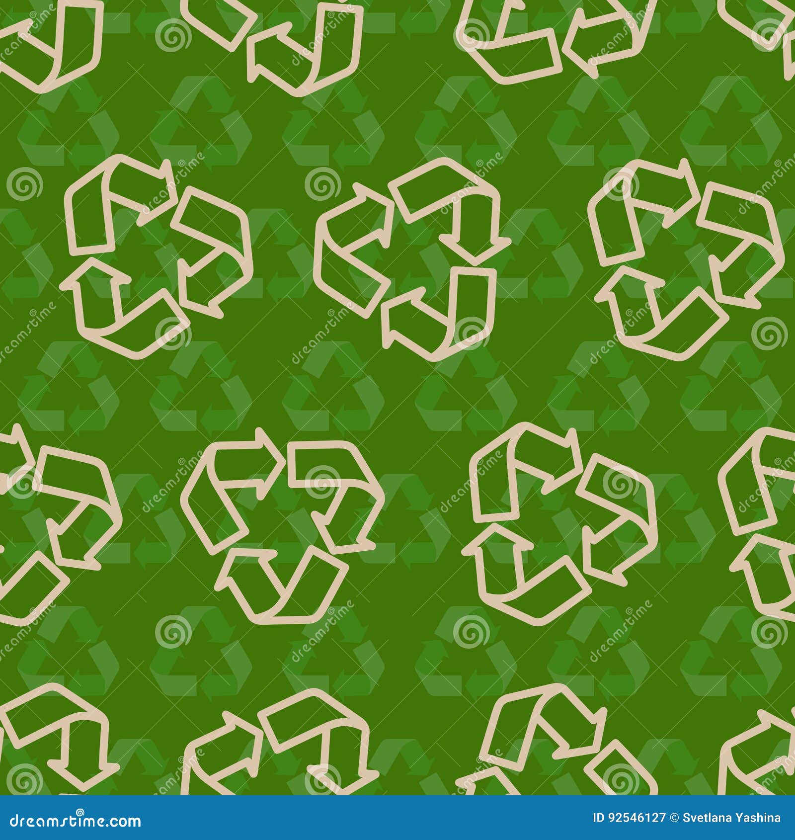 Seamless Vector Recycling Sign Pattern Stock Vector - Illustration of ...