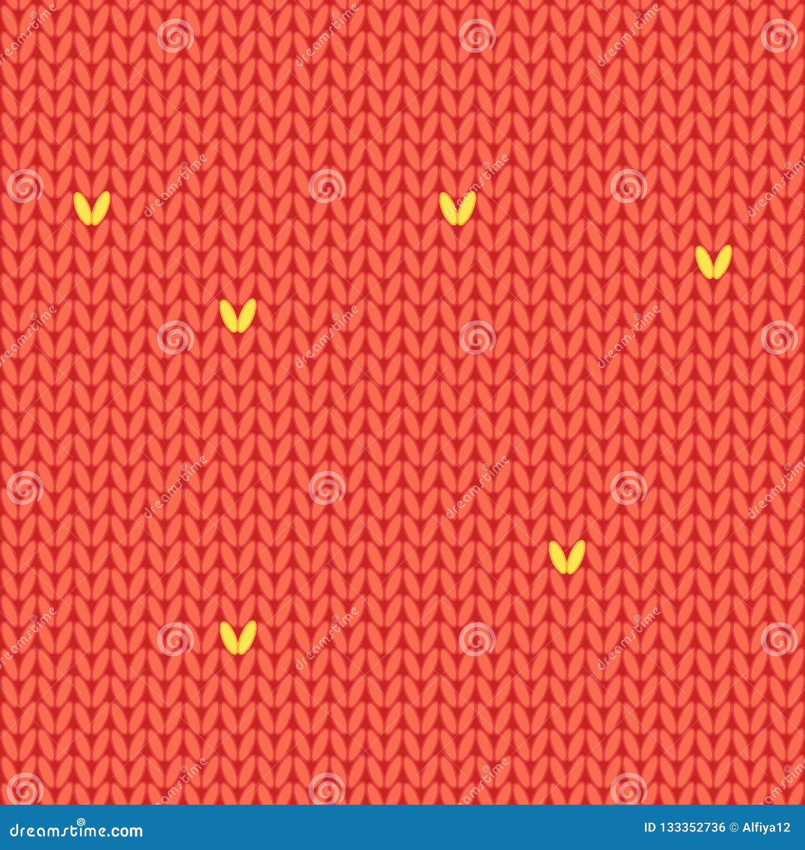 Seamless Vector Red Knitted Pattern .Cartoon Style Stock Vector ...