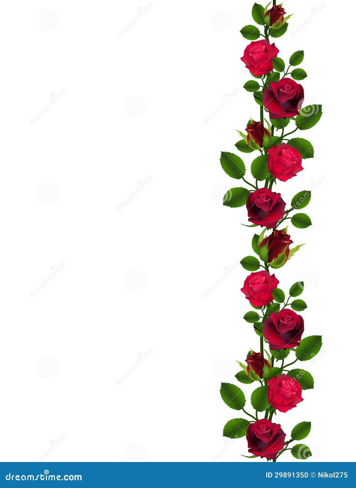 Seamless red roses pattern stock vector. Illustration of flora - 29891350