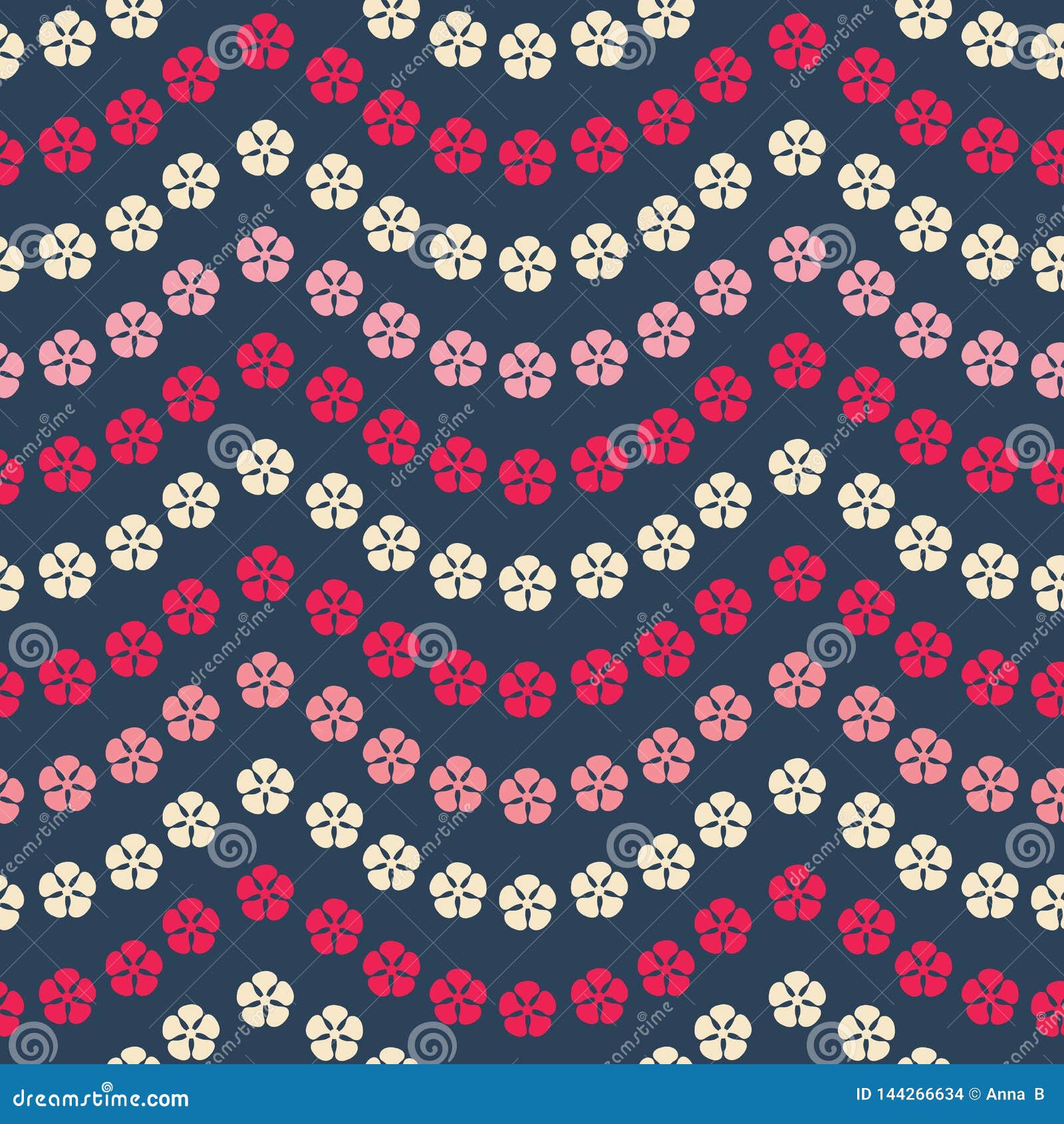 Seamless Vector Repeat Pattern of Bright Floral Garlands. Sweet Surface ...
