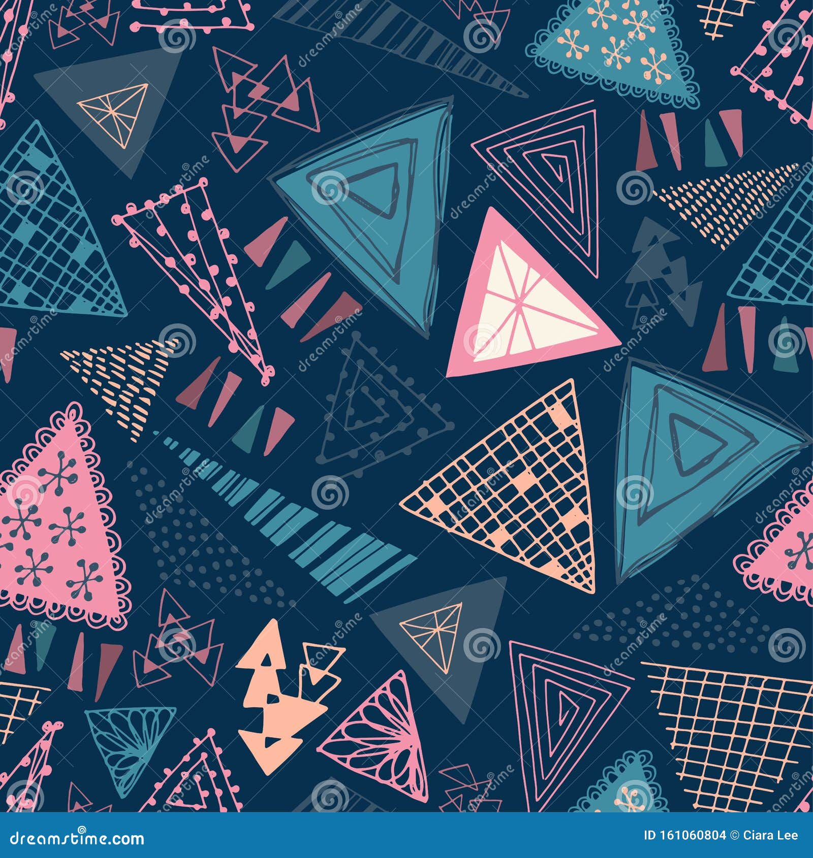 TRIANGLE ZENTANGLE REPEAT PATTERN DARK BACKGROUND Stock Vector ...