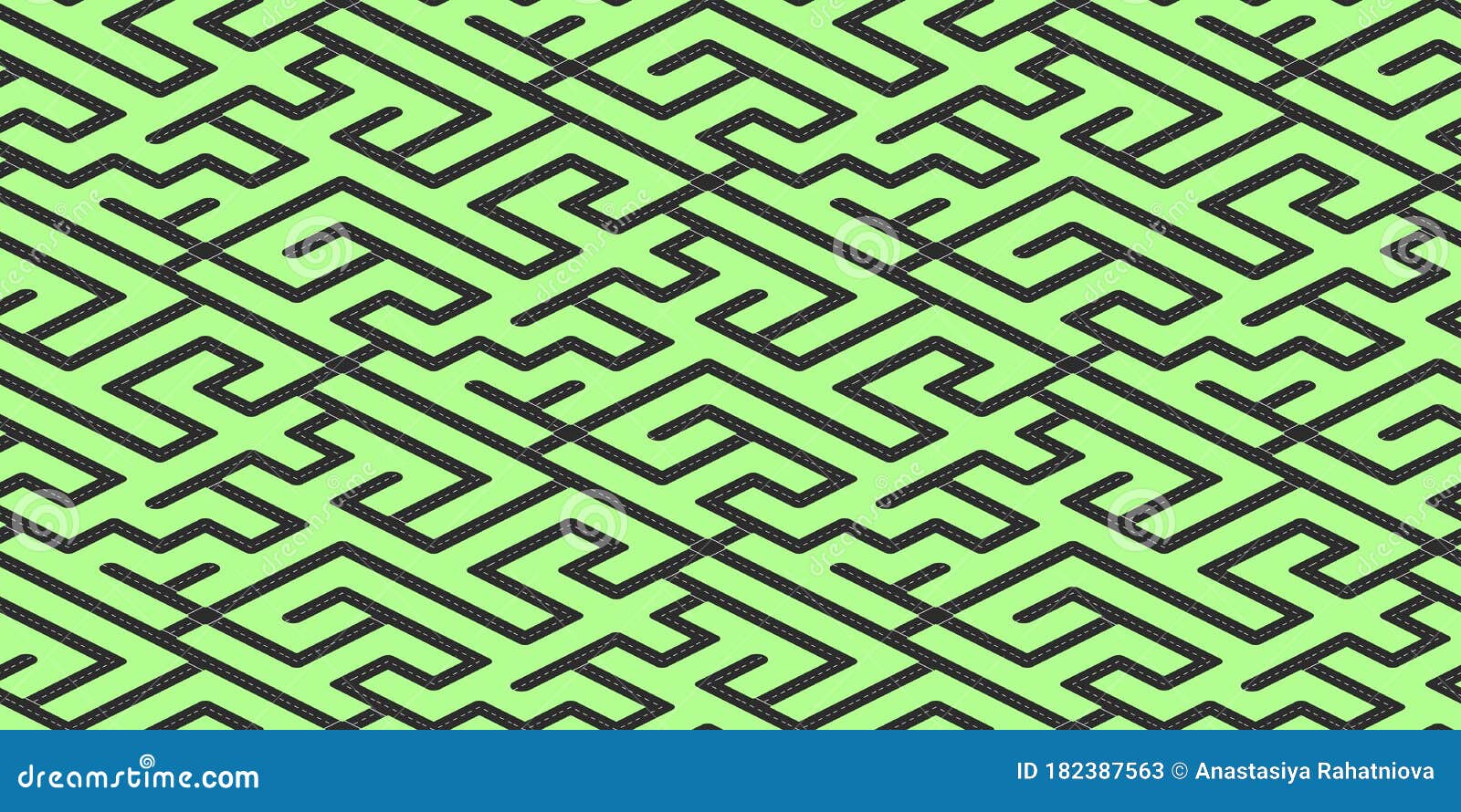 Seamless Vector Road Pattern. Isometric View Path Background Stock ...