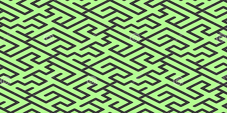 Seamless Vector Road Pattern. Isometric View Path Background Stock ...