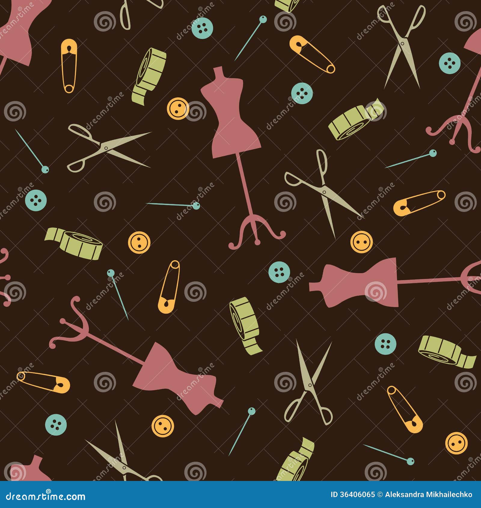 Sewing Pattern. Seamless Texture Vector Illustration | CartoonDealer ...