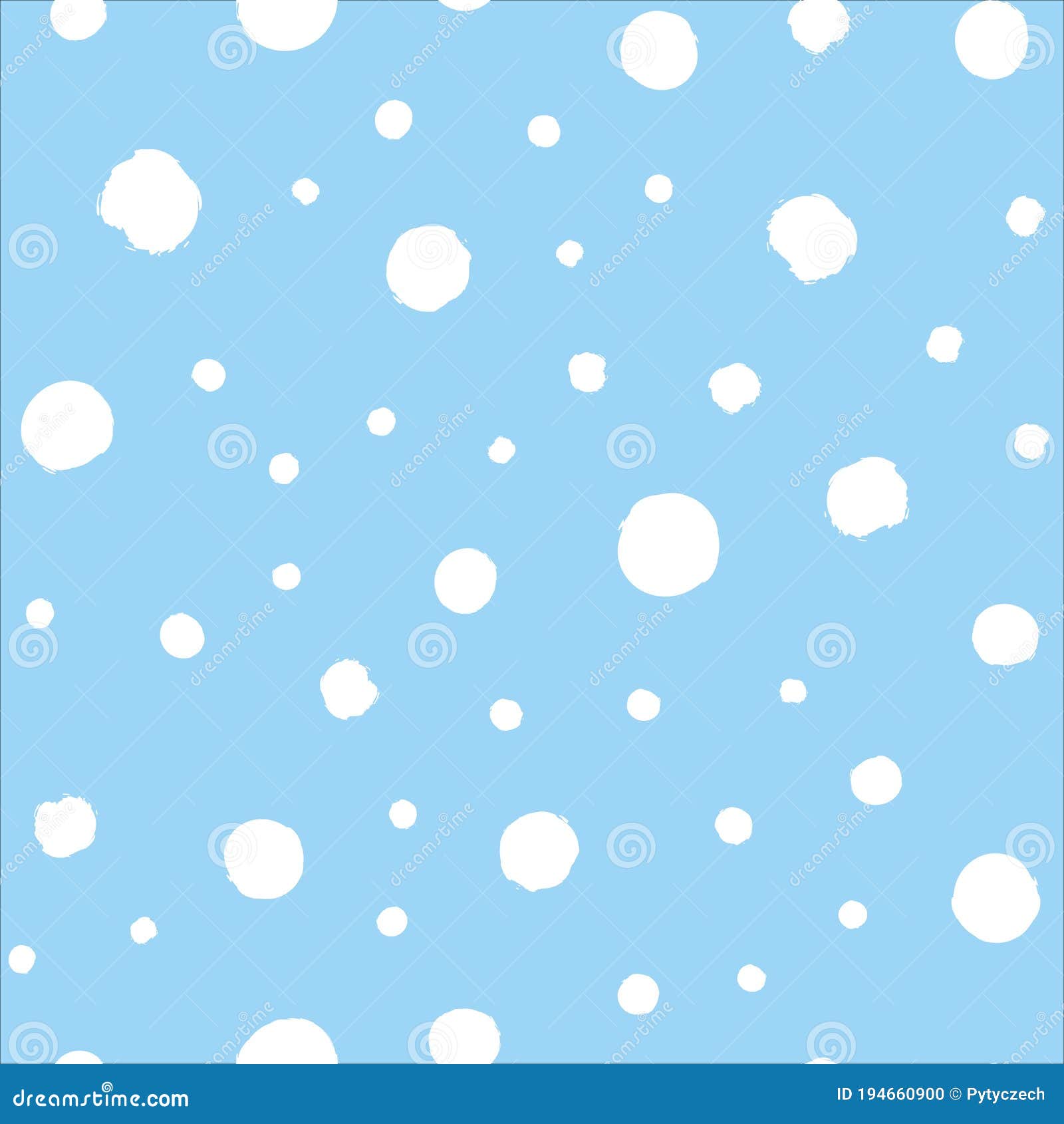 Seamless vector snowfall stock vector. Illustration of polka - 194660900