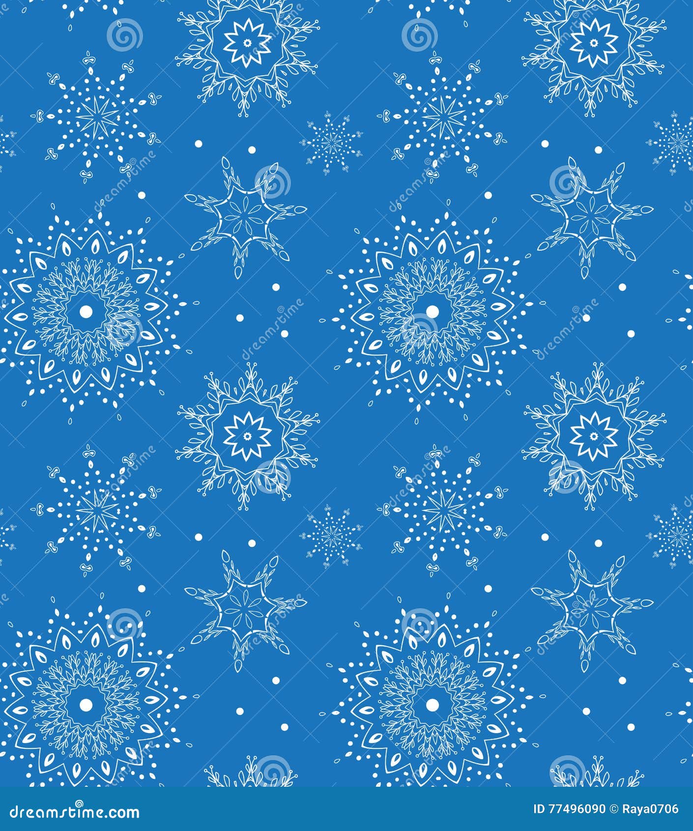 Seamless Vector Snowflake Pattern. Perfect for Printing on Fabric or ...
