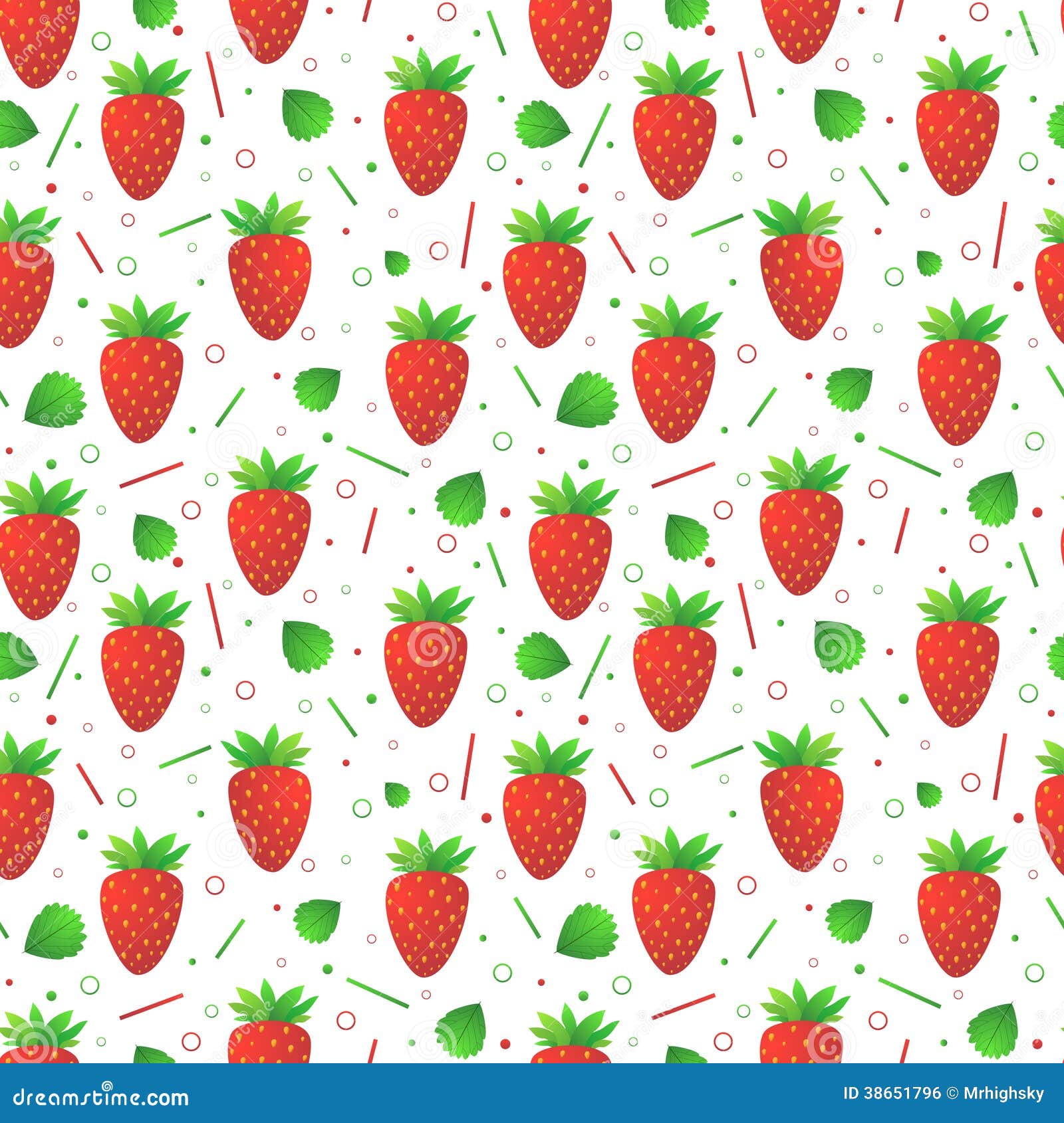 Seamless Vector Strawberries Pattern Stock Vector - Illustration of ...